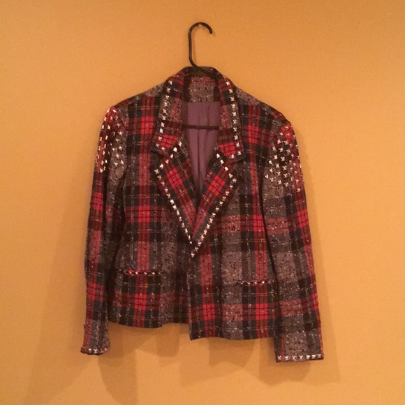 She's Lost Ctrl | Jackets & Coats | Punk Rock Plaid Spiked Jacket ...